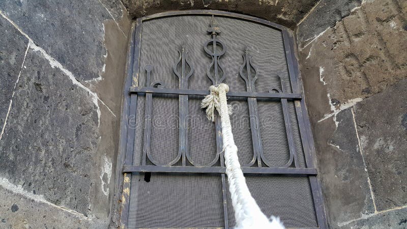 A Window with Bars on the Old Castle from the Outside Stock Image ...