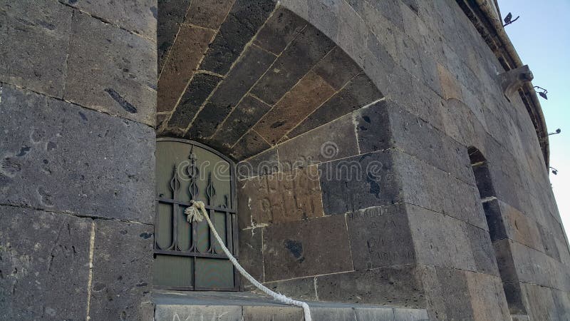 A Window with Bars on the Old Castle from the Outside Stock Image ...