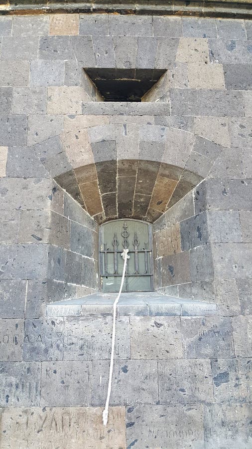 A Window with Bars on the Old Castle from the Outside Stock Photo ...