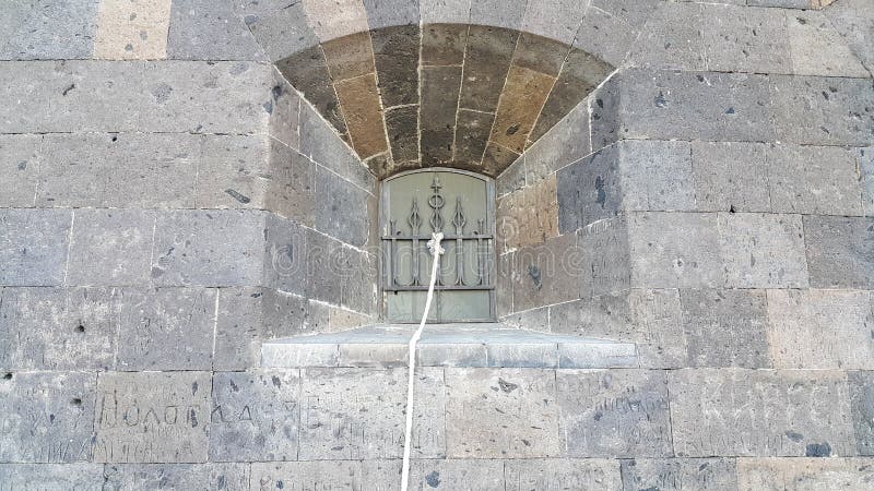 A Window with Bars on the Old Castle from the Outside Stock Image ...