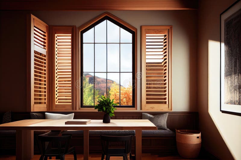 A Window with Beautiful, Custom Louvers that Complement the Room S ...