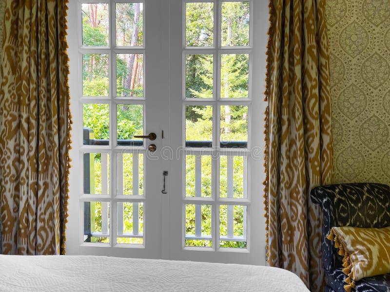 Window with Beautiful View on Garden in Cozy Room. Interior Design ...