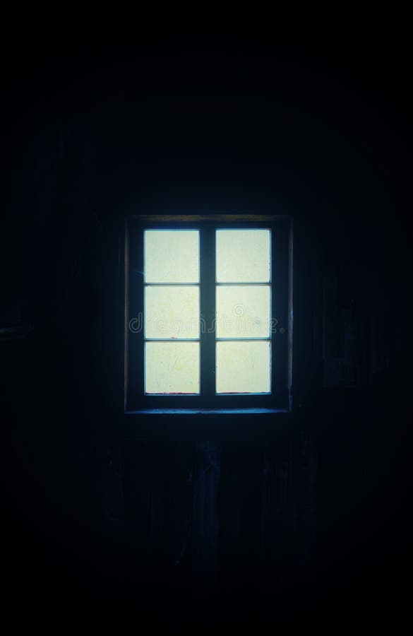 Window on Black Background with Translucent Natural Light Stock Image ...