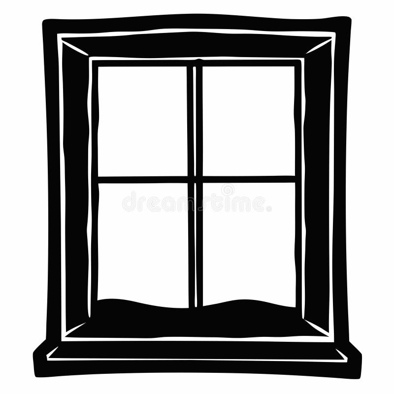 Window a Black and White Drawing of a Window Stock Illustration ...