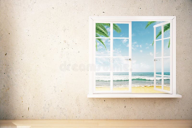 Window and blank wall stock illustration. Illustration of indoors ...