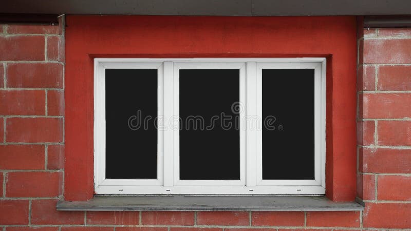 Window with Blank Windows on a Brick Wall.abstract Background Stock ...