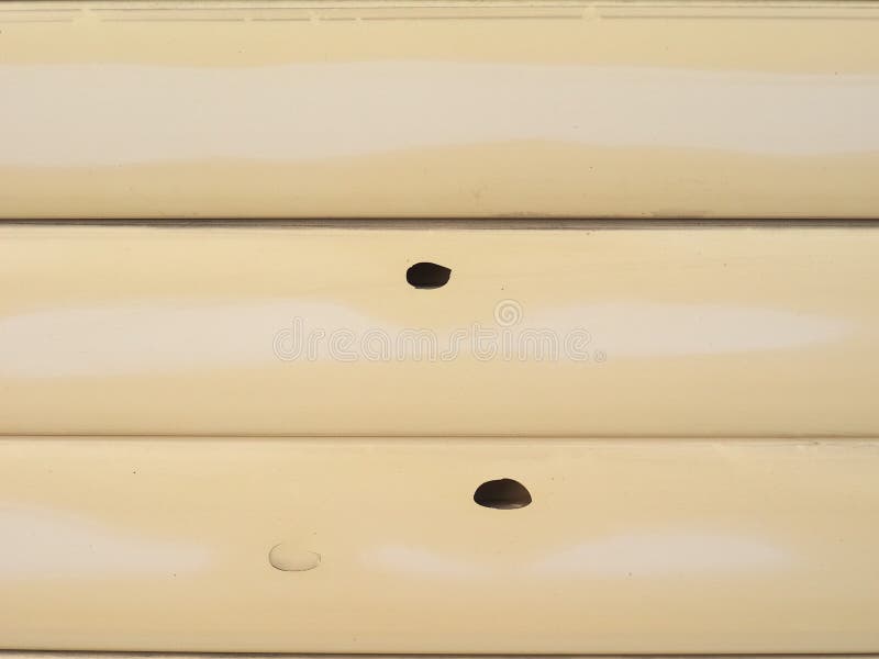 Window Blind Damaged by Hail Stock Image - Image of home, holes: 98109469