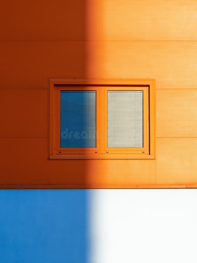 Window with Blinds and an Orange Wall Stock Image - Image of abstract ...