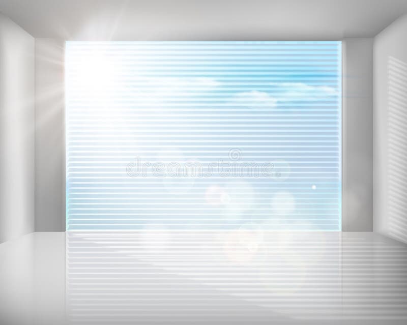 Window with Blinds. Vector Illustration Stock Vector - Illustration of ...