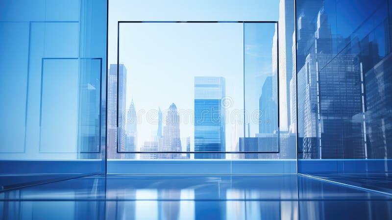 Window blue rectangle stock illustration. Illustration of perspective ...