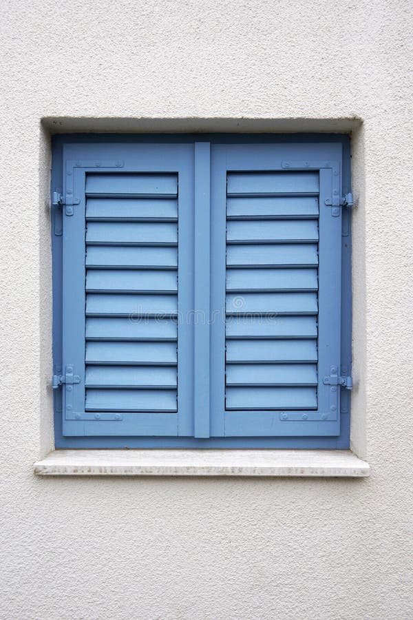 Window with blue shutters stock photo. Image of frame - 34001456