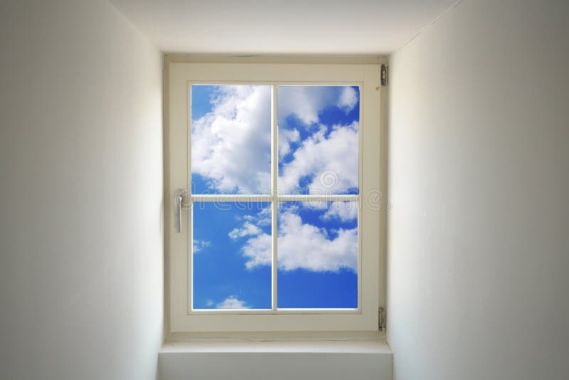 Window With Blue And White Shutters Stock Image - Image of window ...