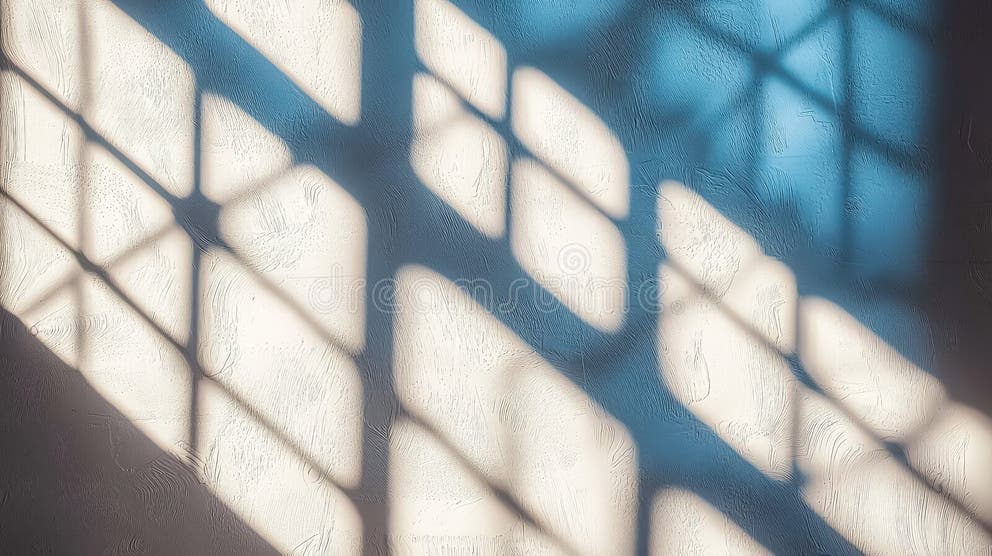 Window with a Blue Tint, Casting a Shadow on the Wall Stock Image ...