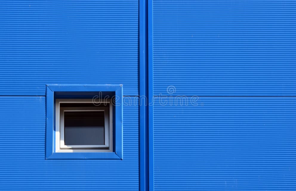 A Window on a Blue Wall. II Stock Photo - Image of window, siding ...