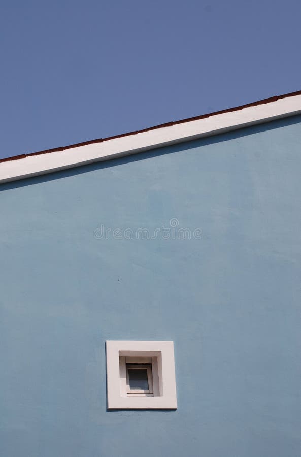 Window in Blue Wall stock photo. Image of minimalist - 90368130