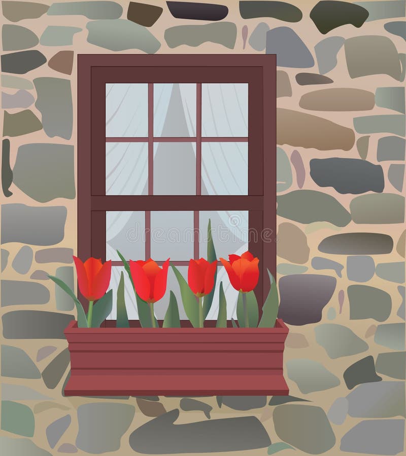 Window Box Flowers Stock Illustrations – 2,130 Window Box Flowers Stock ...