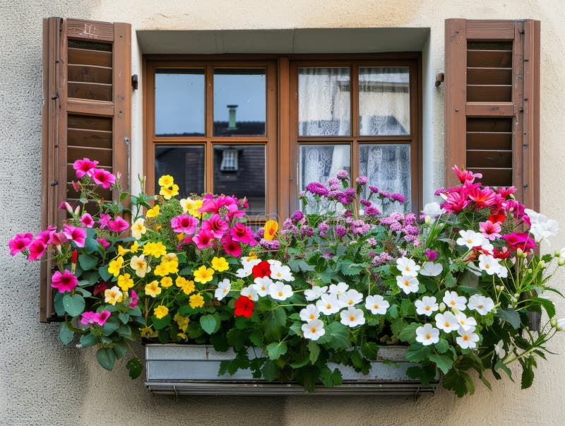 Window Box Garden: Blooming Beauties in 4:3 Aspect Ratio Stock Image ... Window Box Garden: Blooming Beauties in 4:3 Aspect Ratio Stock Image ...