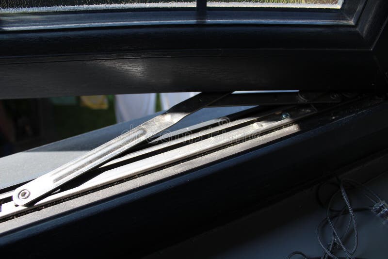 Window bracket mechanisms stock image. Image of openwindow - 180581623