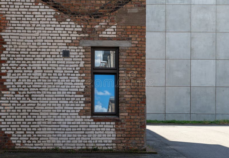 Window in the Brick Wall of an Old Factory Building Stock Photo - Image ...