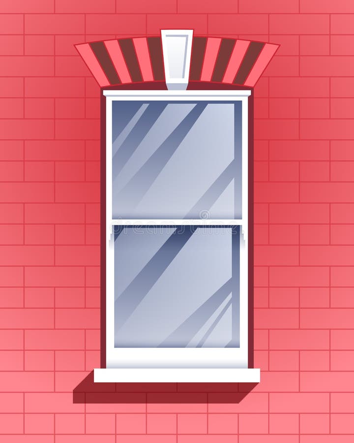 Window and Brick Wall Vector Illustration. Stock Vector - Illustration ...