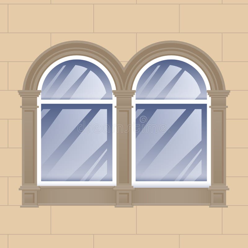Window and Brick Wall Vector Illustration. Stock Vector - Illustration ...