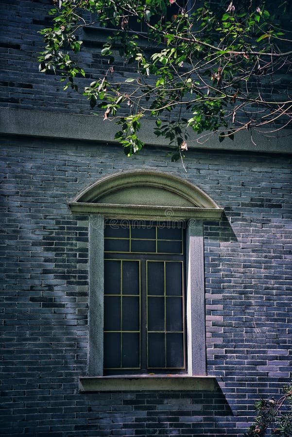Window on brick wall stock image. Image of brick, architecture - 217353713