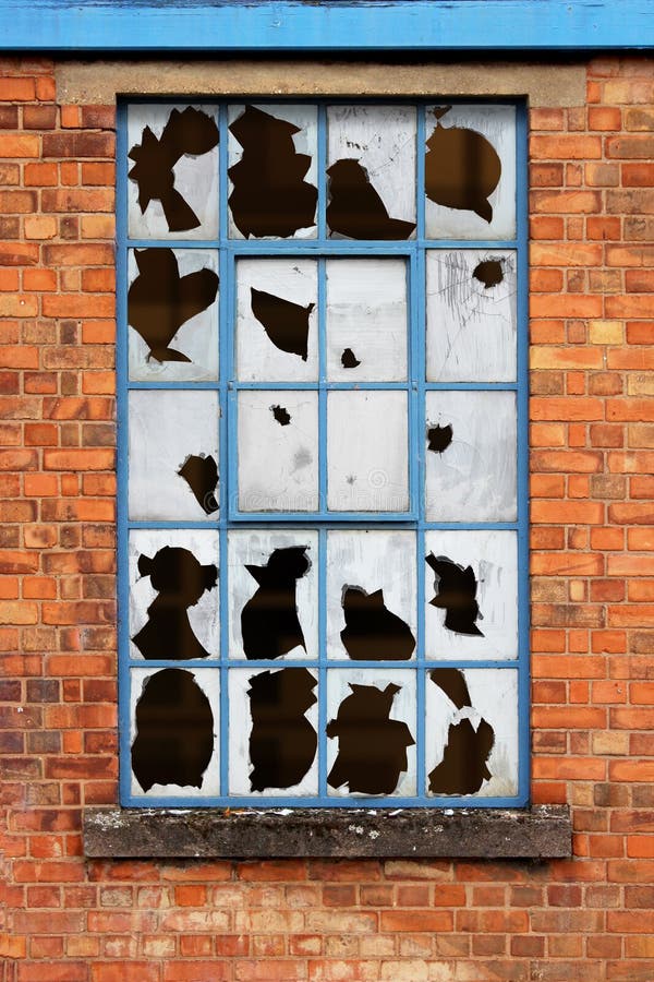 Window with Broken Glass stock photo. Image of abandoned - 27139104