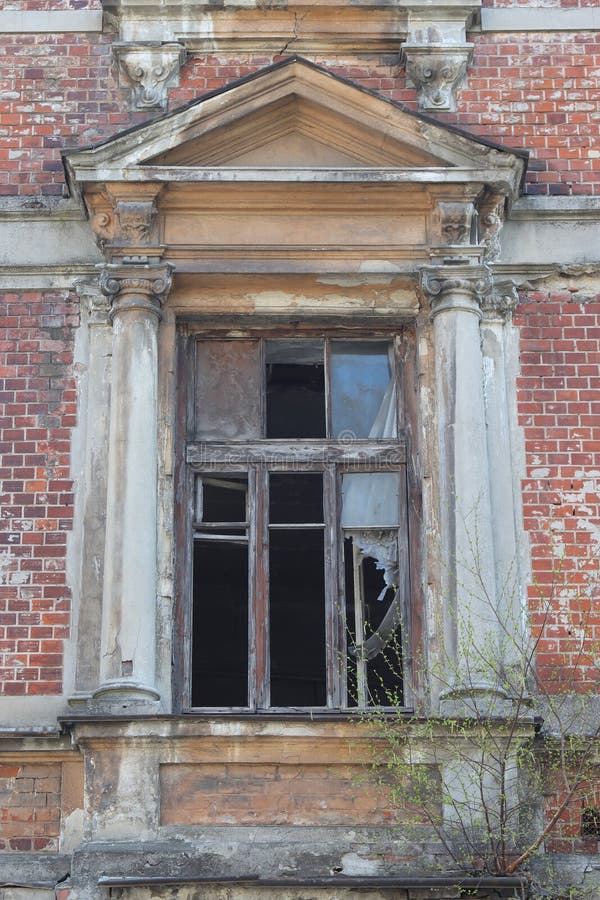 Window with Broken Glass in an Old House Stock Photo - Image of glass ...