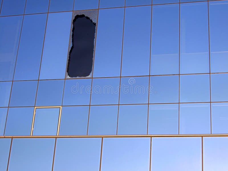 Window broken by impact stock image. Image of insurance - 3527901