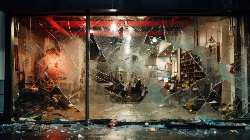 Window Broken Storefront Glass Stock Photo - Image of storefront ...