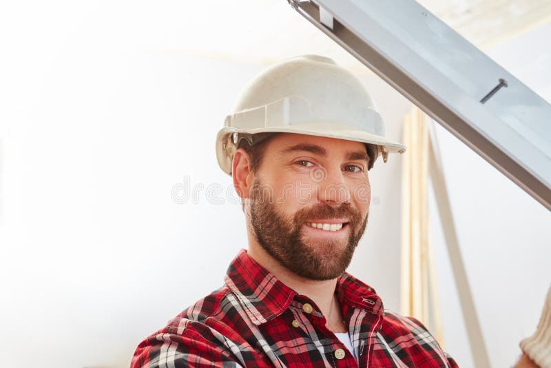 Man As Skilled Window Fitter Stock Image - Image of craftsman ...