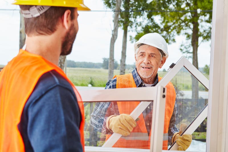 Window Builder Team Working Stock Image - Image of carpenter ...