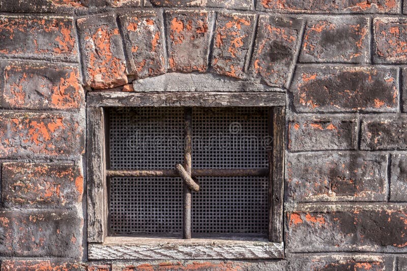 Window in the Building with Cross Bars Stock Image - Image of ...