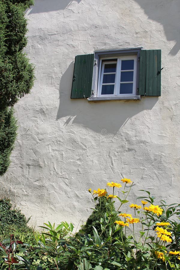 Window stock image. Image of design, green, white, exterior - 75862809