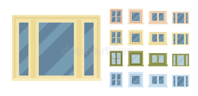 Glass Window. Icon of Plastic Windowpane with Frame for House and ...