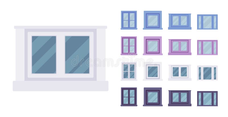 Glass Window. Icon of Plastic Windowpane with Frame for House and ...
