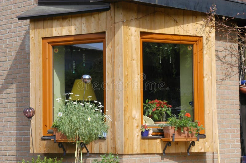 Window of a Building in Wood Construction Stock Photo - Image of ...