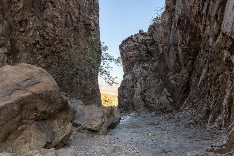 The Window Canyon in the Chisos Mountain Stock Photo - Image of hiking ...