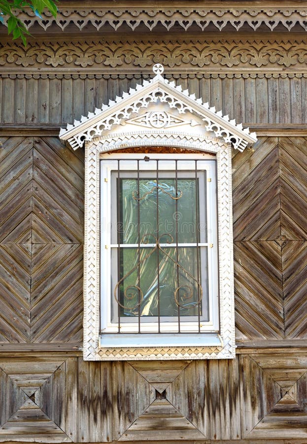 Window with Carved Patterns Stock Photo - Image of beautiful, folk ...