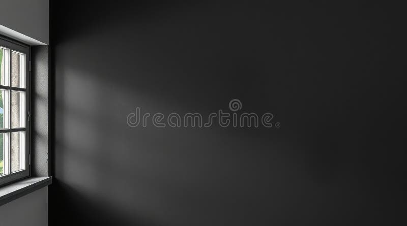 Window Casting Light on a Dark Wall, Creating a Minimalist and Dramatic ...