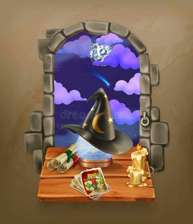 Window in the castle stock vector. Illustration of fortune - 59134453