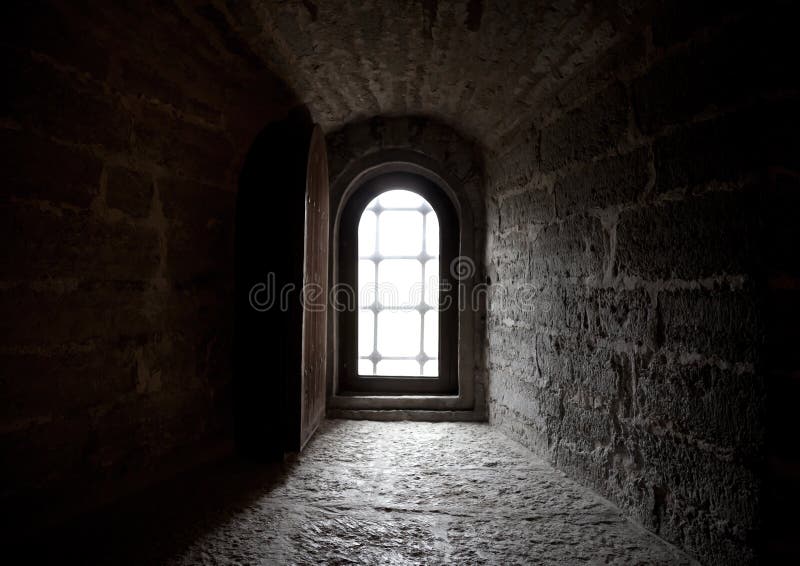Window in the castle wall stock image. Image of glass - 21995981
