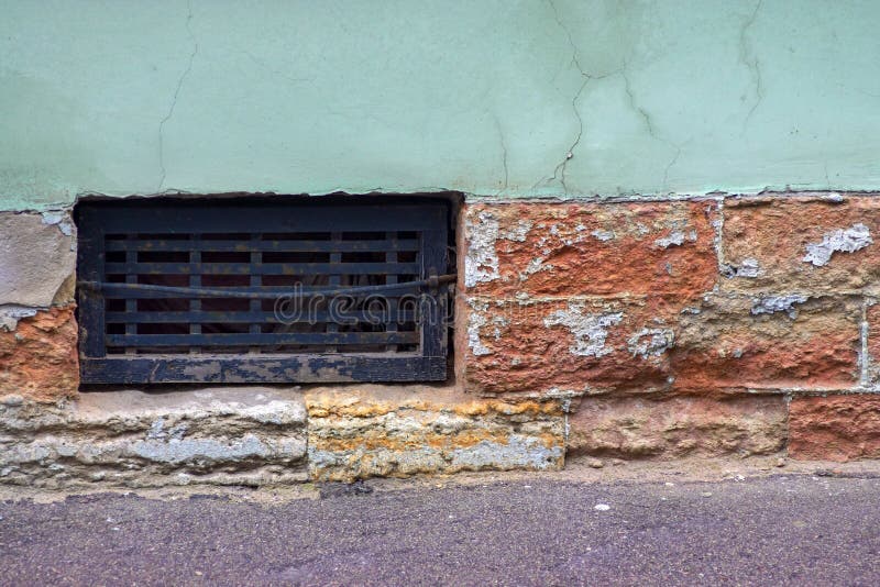 Window of the Cellar of the Old House Stock Image - Image of vintage ...