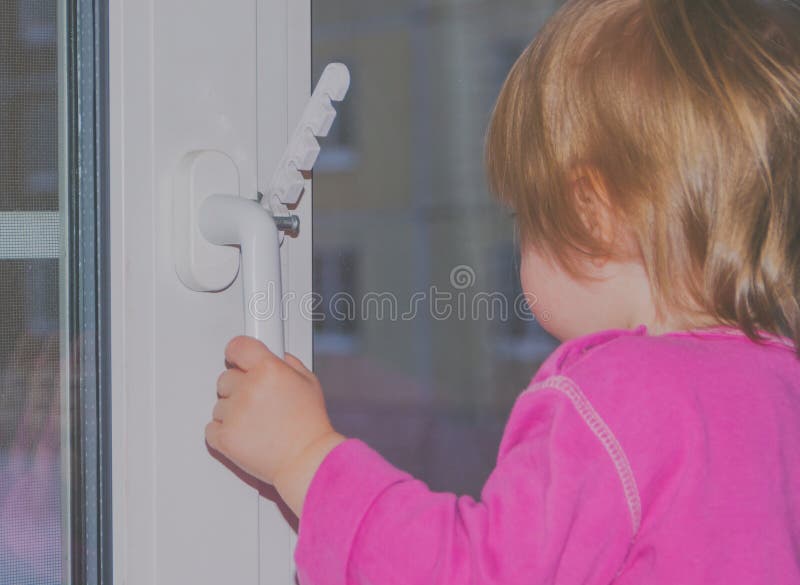 Child at the Window Waiting for Parents Stock Photo - Image of ...