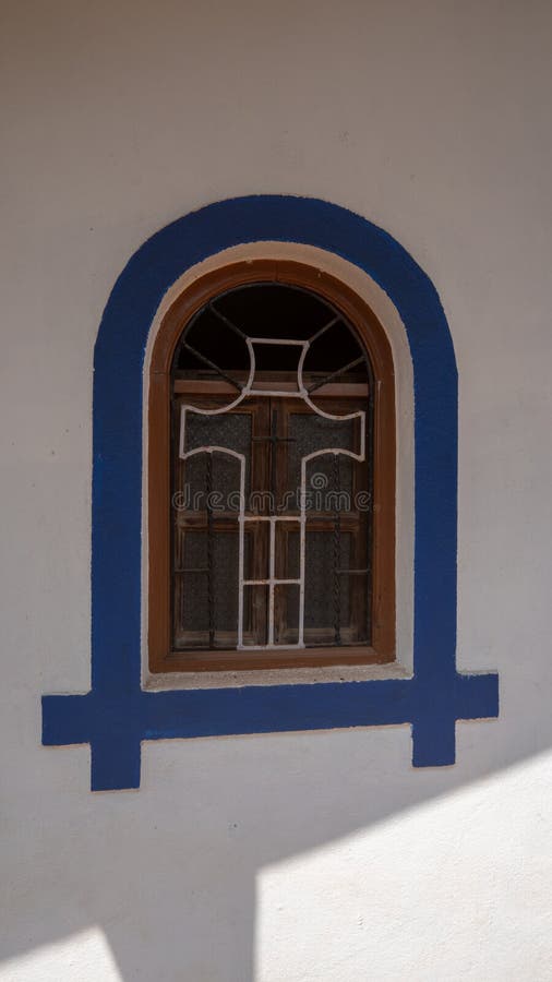 Window with a Christian Cross, Lattice on the Window in the Form of a ...