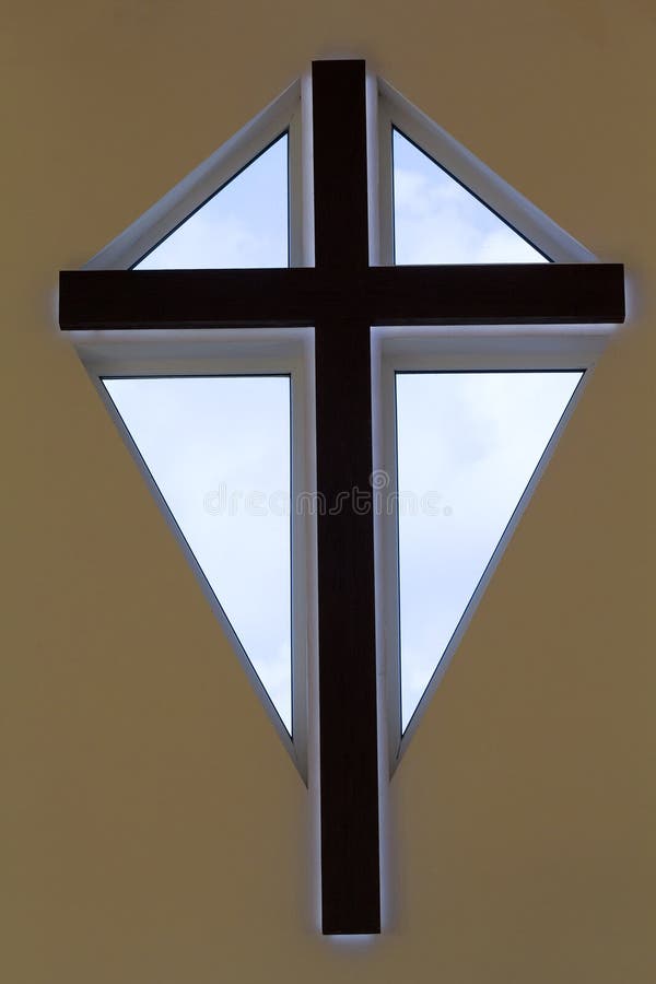 Window in the Church in the Shape of a Cross Stock Image - Image of ...
