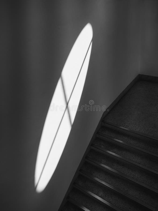 Window Circle Frame Lighting Shadow on Wall Architecture Details Stock ...