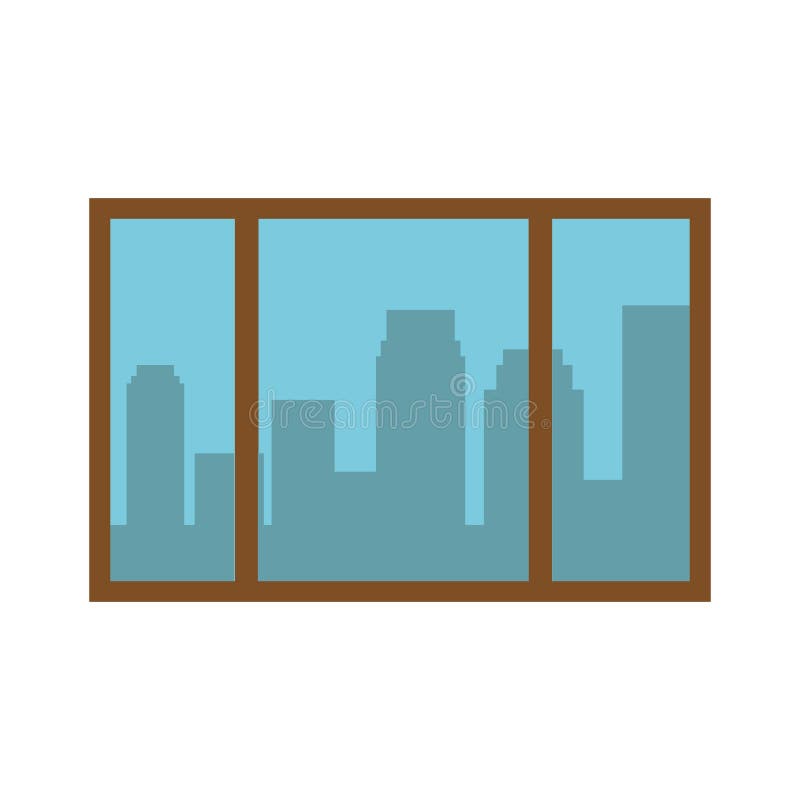 Window with City Buildings View Stock Vector - Illustration of city ...