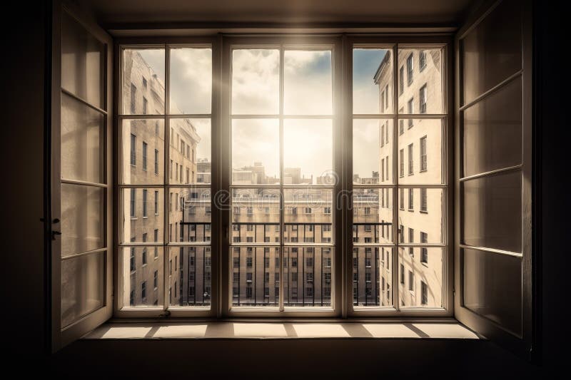 Window City View Building. Generate Ai Stock Illustration ...