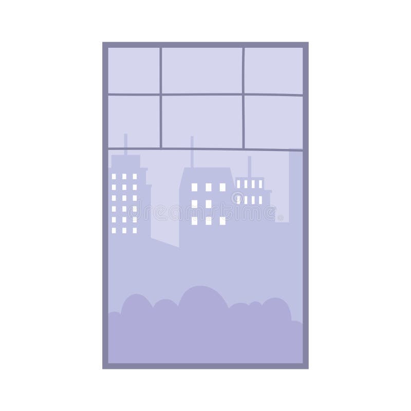 Window Cityscape View Exterior Isolated Design Icon White Background ...